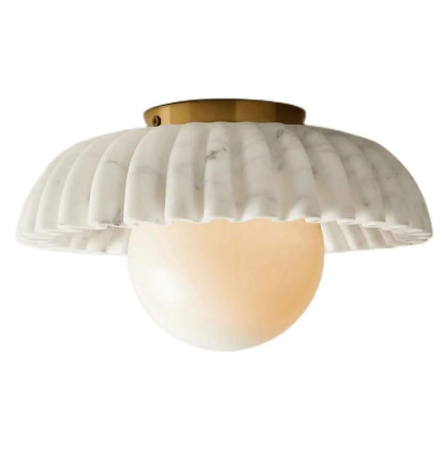 Fluted Marble Ceiling Light Semi Flush Mount Ceiling Lamp Close to ...