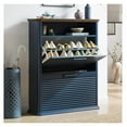 Fluted Narrow Shoe Cabinet with 2 Drawers, Shoe Storage Cabinet with ...