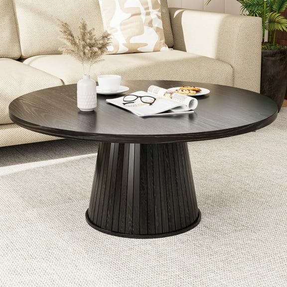 24" Black Round Dining Table for 2-4 People, Modern Kitchen Table Mid ...