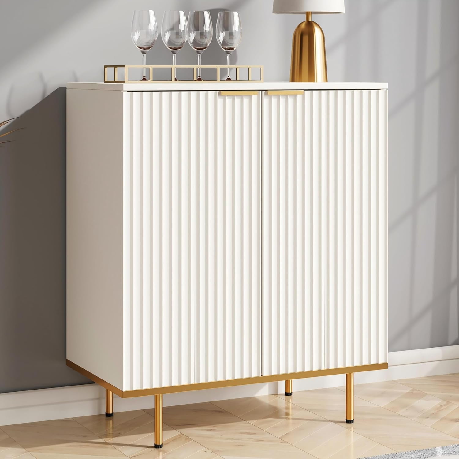 Fluted Sideboard Cabinet, Buffets & Sideboards, 2 Door Design, Elegant ...