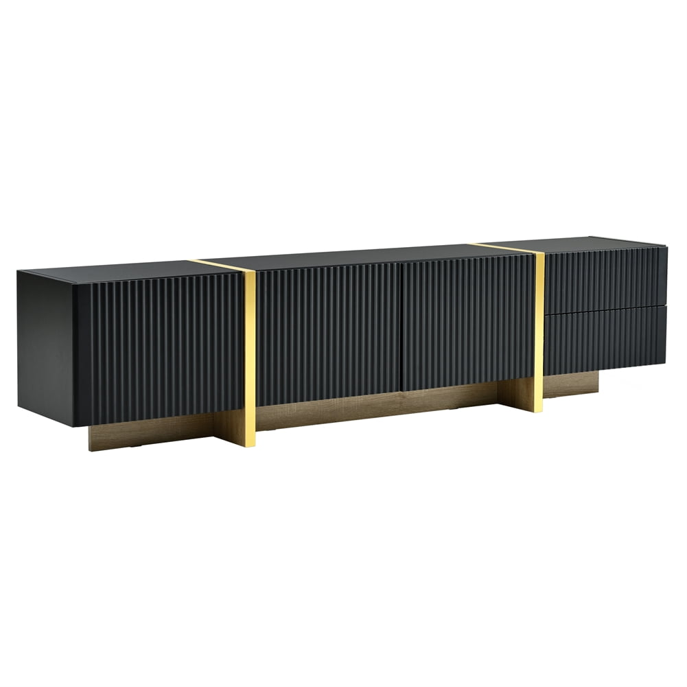 Fluted TV Stand For TVs Up To 80", Modern Media Entertainment Center ...