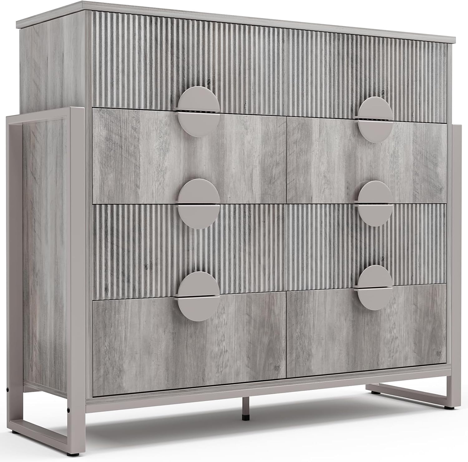Fluted Tall Dresser Modern Dressers for Bedroom Accent 4 Drawers ...