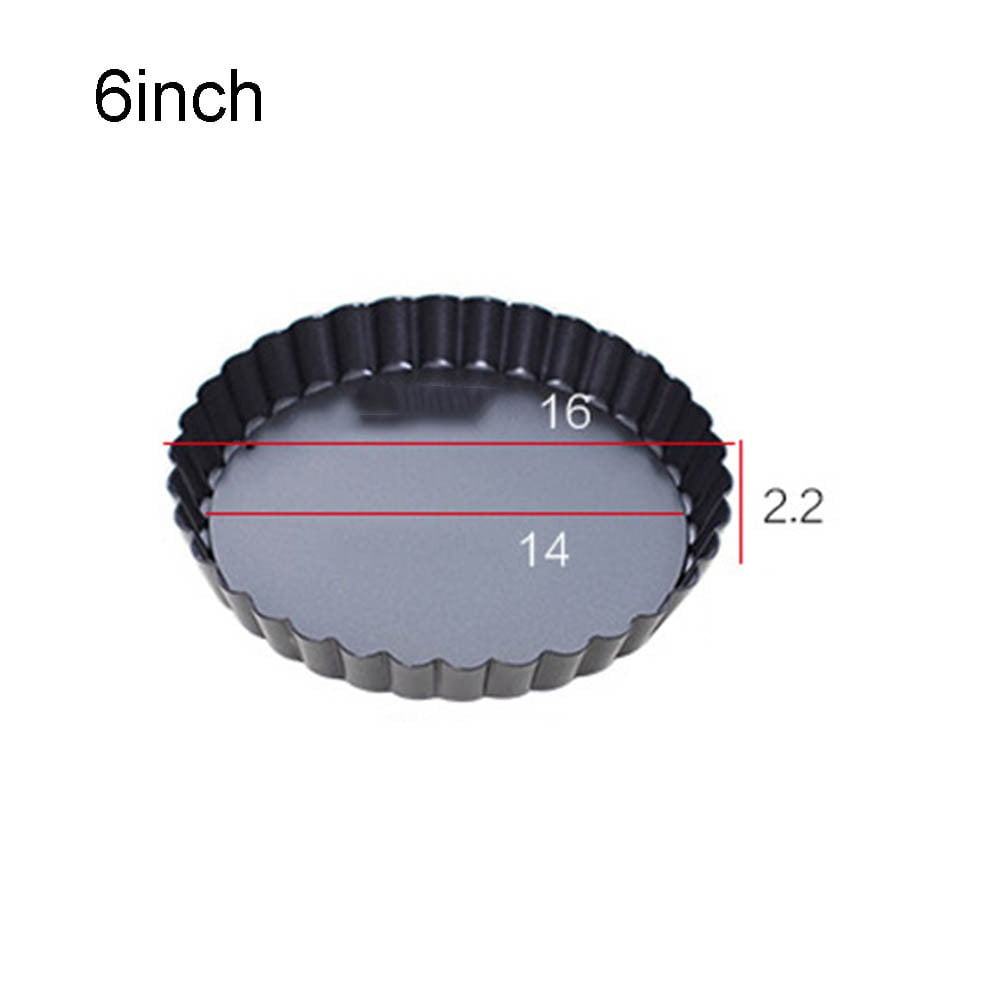 Fluted Tart Pan with Removable Bottom - 6 in. Nonstick Carbon Steel Pie ...