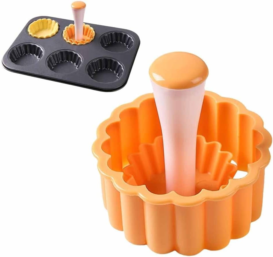Fluted Tart Tamper Set, Non-Stick Pastry Dough Press for Egg Tart ...