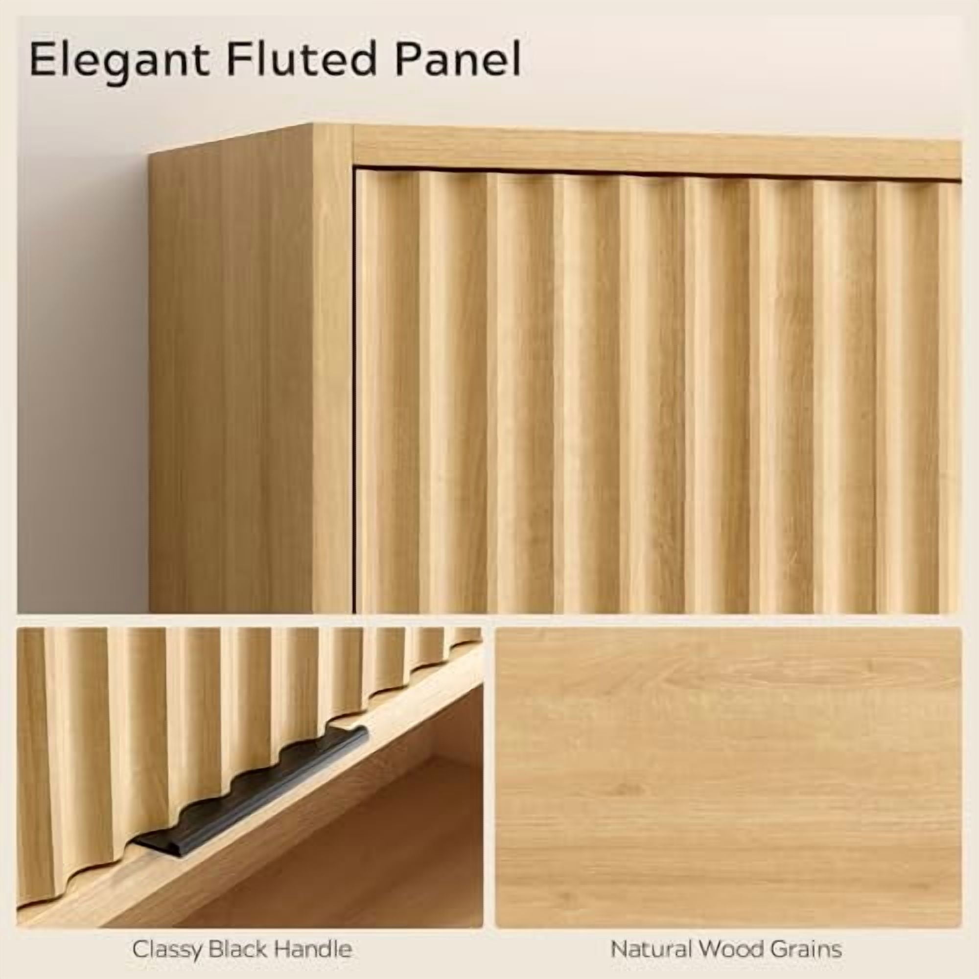 Fluted Wall Cabinet Bathroom, Modern Medicine Cabinet with Sliding Door ...