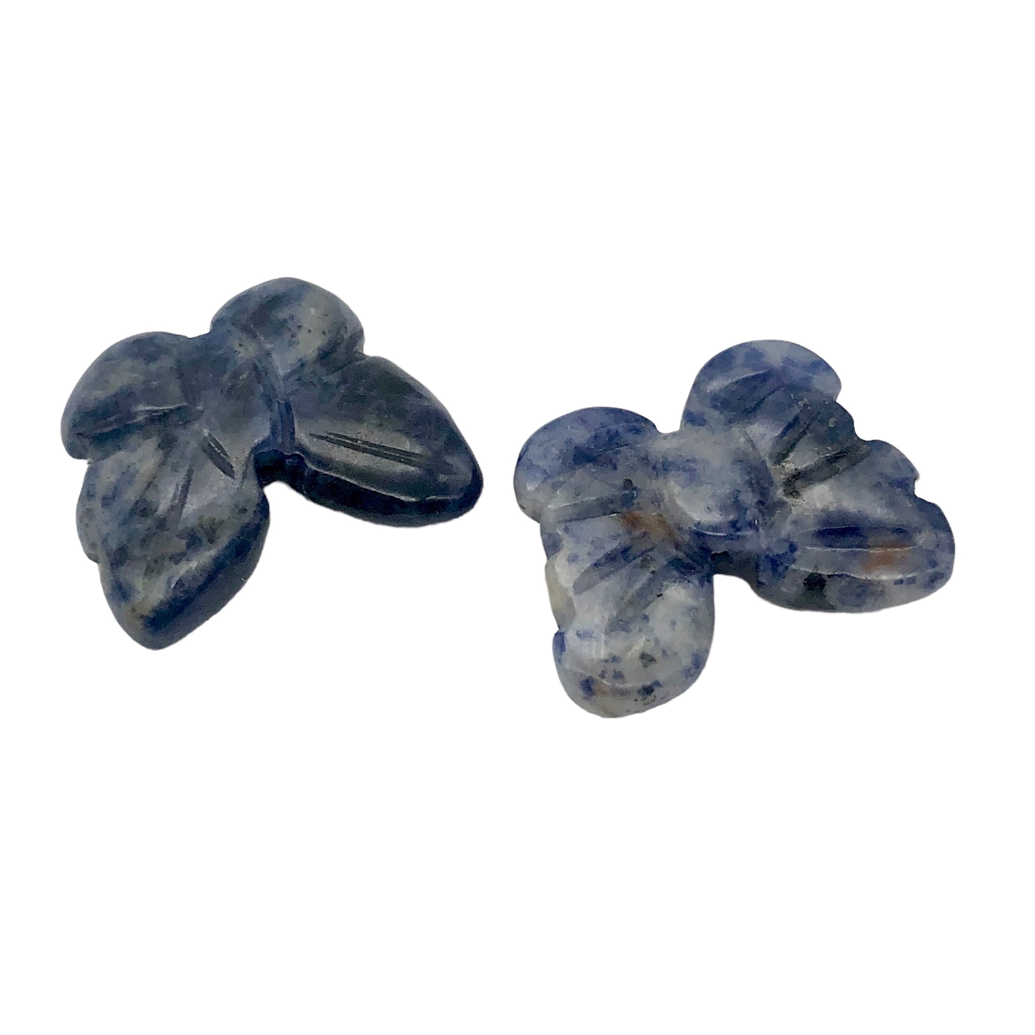 Flutter 2 Carved Sodalite Butterfly Animal Beads | 18x21x5mm | Blue white | 2 Beads - Walmart.com