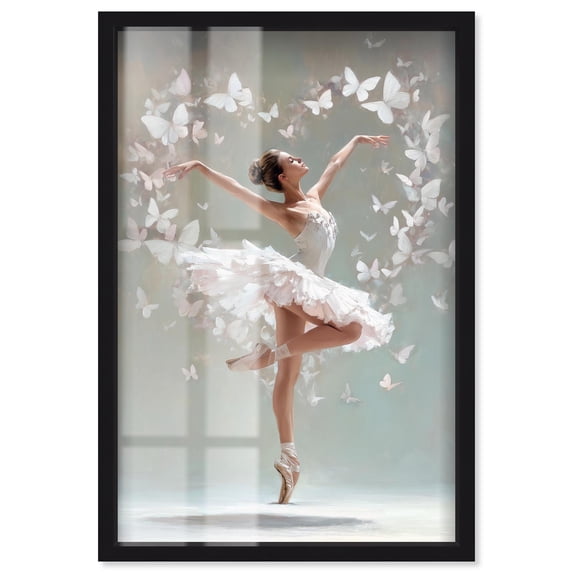Flutter Ballerina Shadowbox Print Pink Glam Wall Art by Art Remedy ...