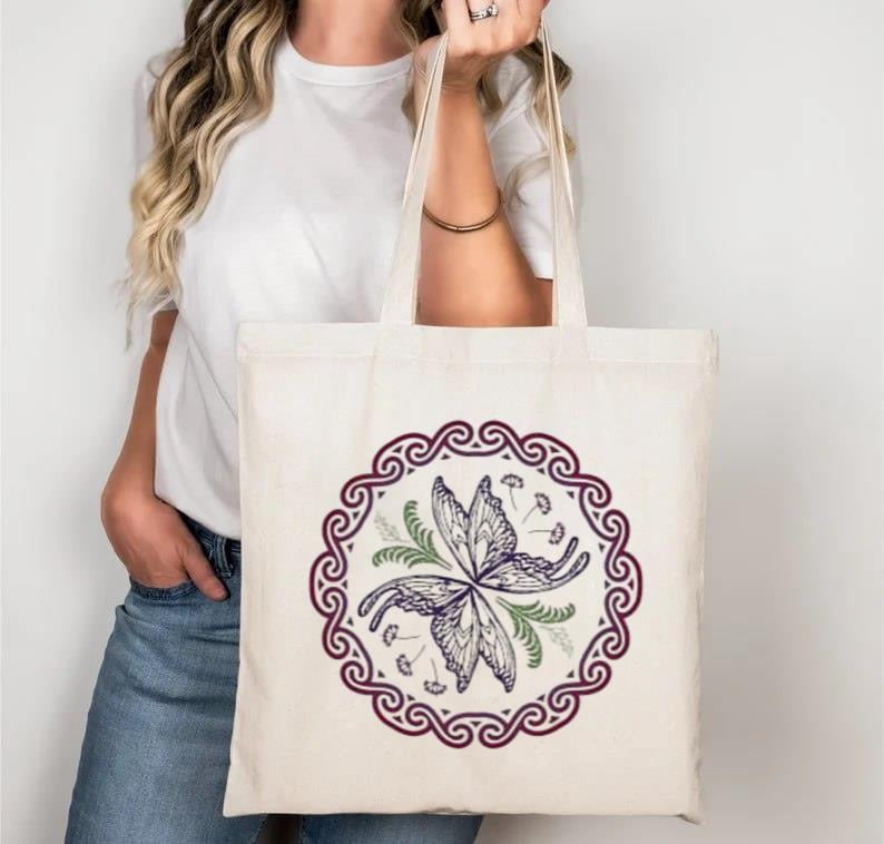 Flutter Dance Tote Bag Elegant Movement Graphic for Dance Enthusiasts ...