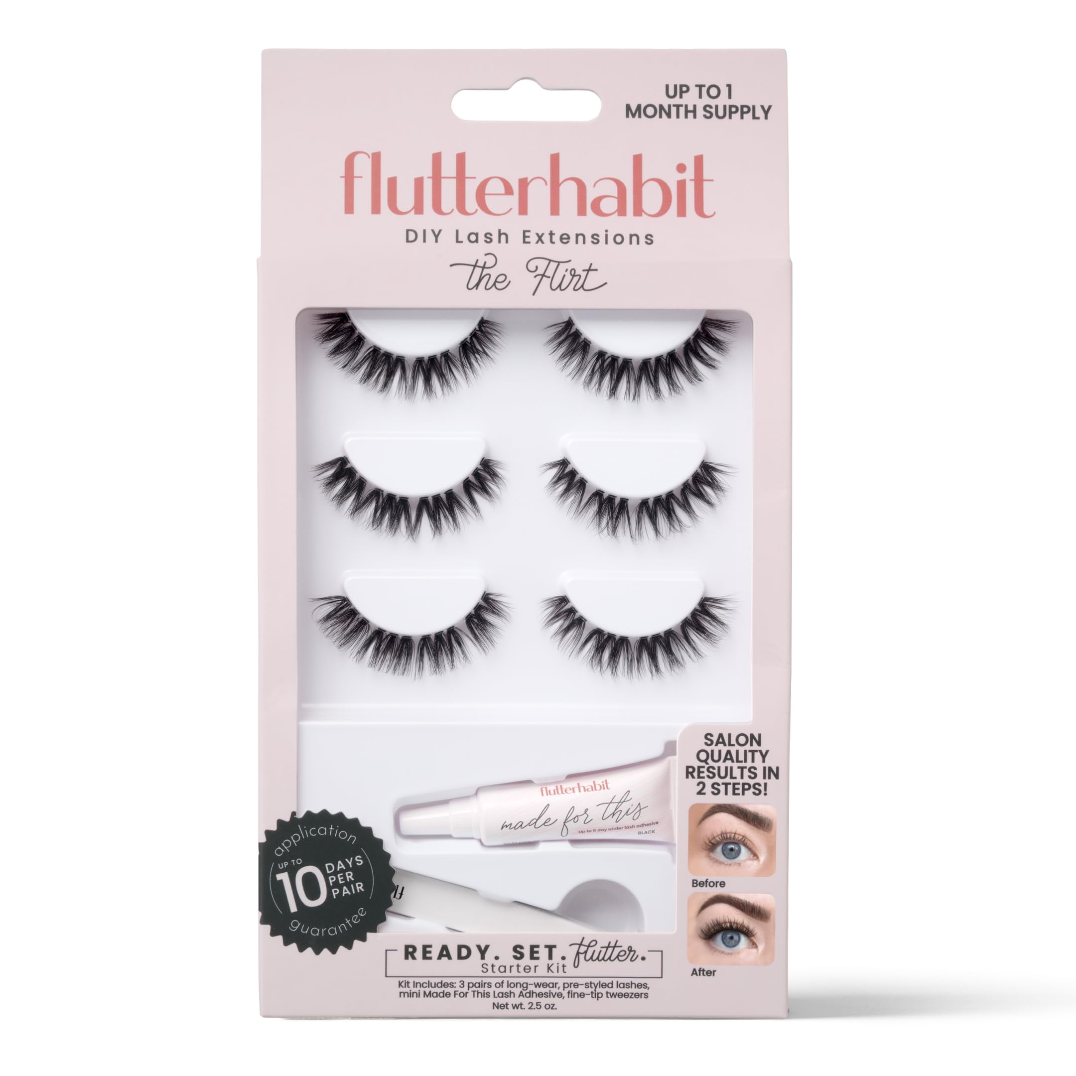 FlutterHabit Flirt Ready Set OLF24 Starter Kit, DIY Extensions, Lash Clusters for Women ...