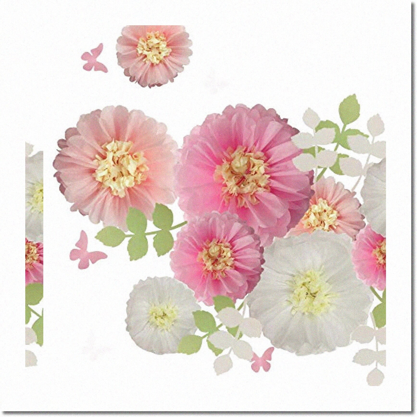 Fluttering Blooms Tissue Paper Set - Chrysanth Flowers, Butterfly ...
