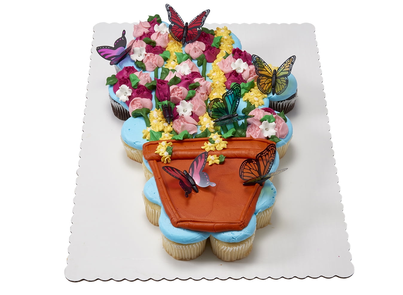 Fluttering Floral Cupcake Cake - Walmart.com
