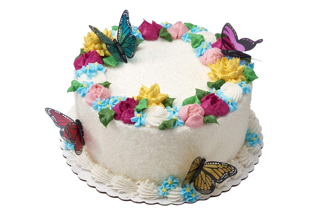 Fluttering Floral Round Cake - Walmart.com