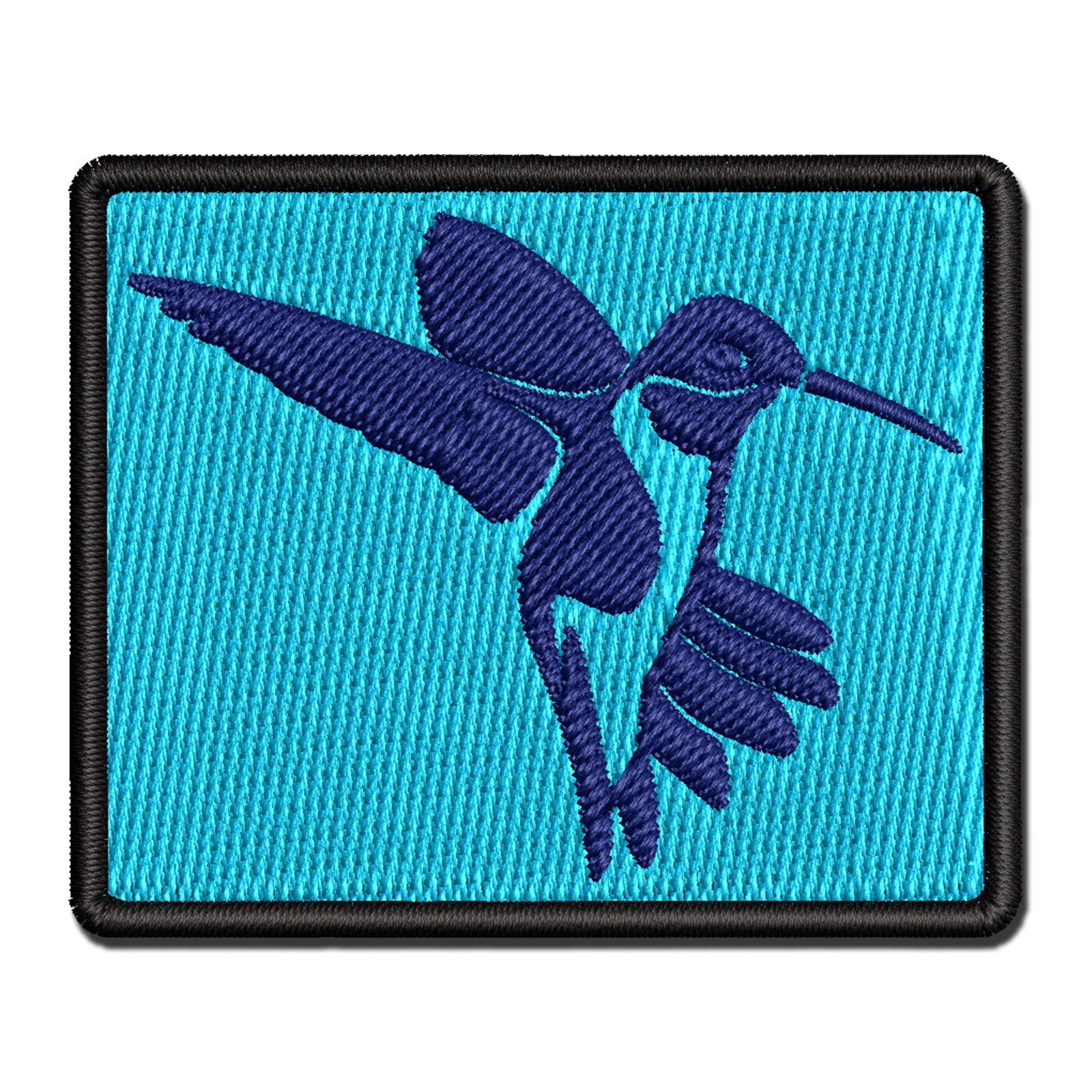 Fluttering Hummingbird Applique Multi-Color Embroidered Iron-On Patch ...