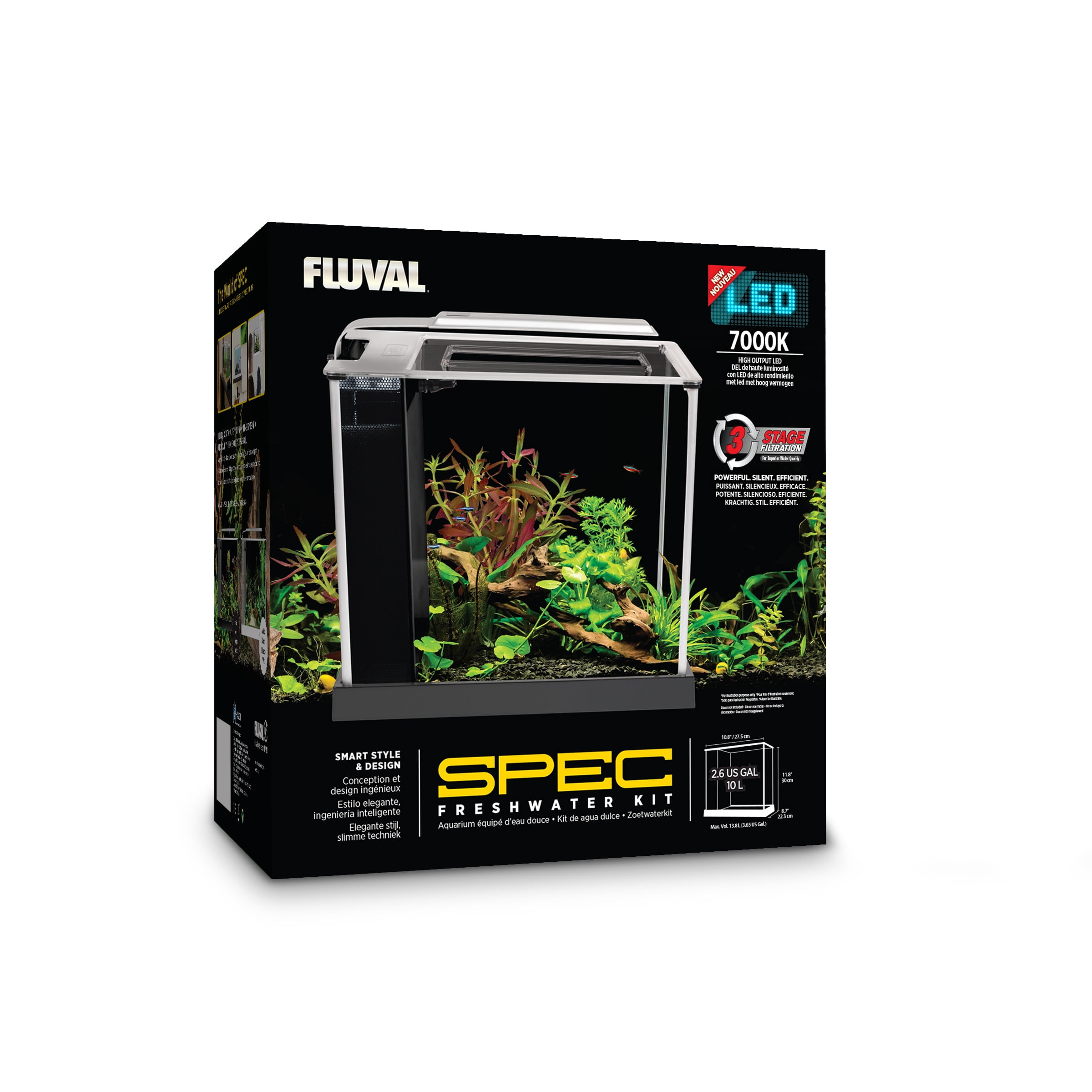 Fluval 2.6-Gallon Spec III Aquarium Starter Kit, White - Walmart.com