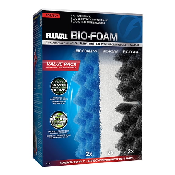 Hagen, Aquarium Filter Media, Fluval 306/307 Bio Foam 2pk Replacement ...
