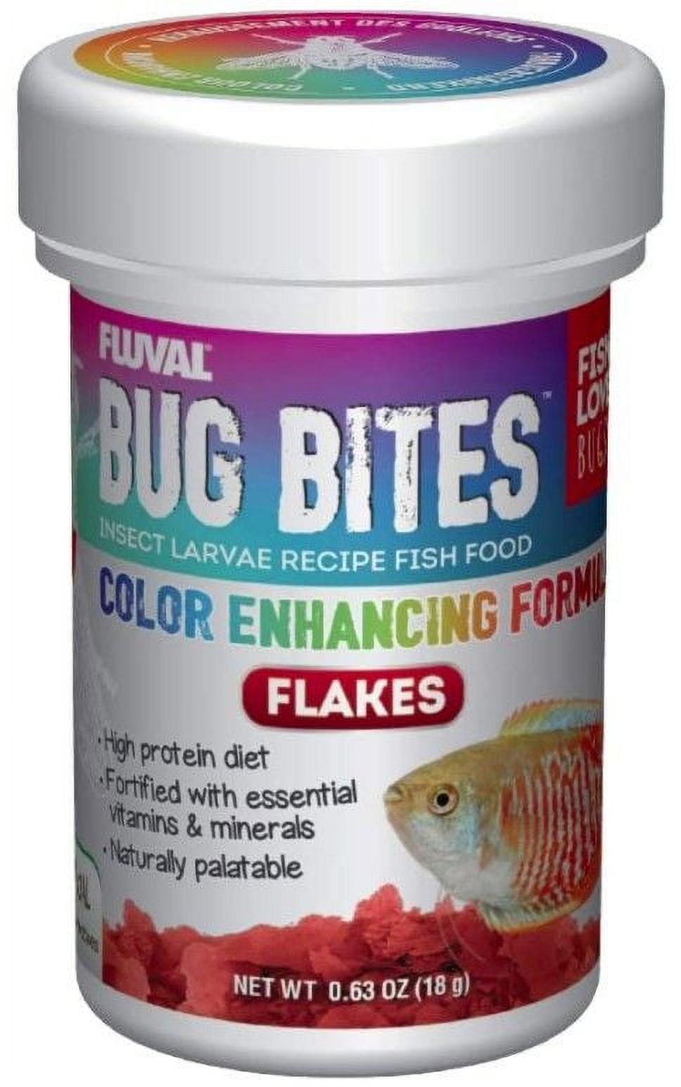 Fluval Bug Bites Insect Larvae Color Enhancing Fish Flake [Aquarium ...