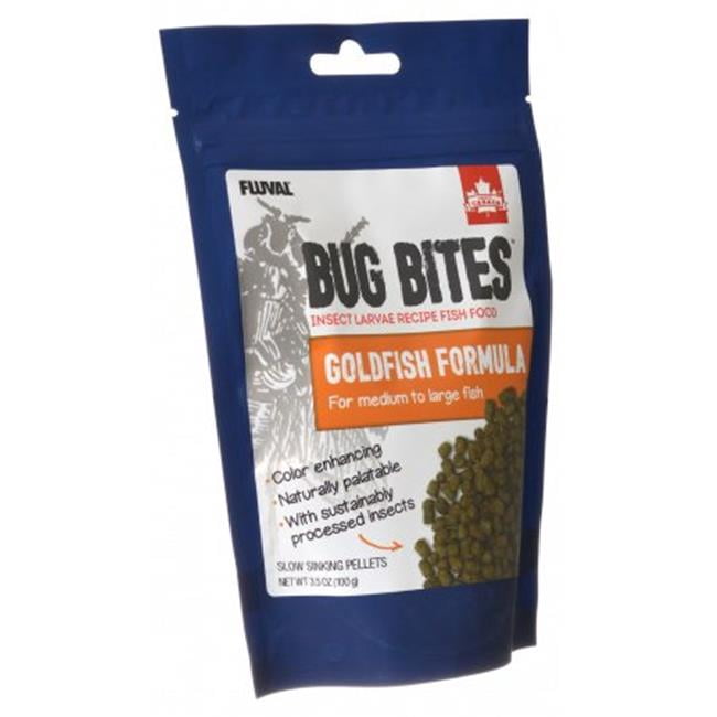 Fluval Bug Bites M-L Goldfish Pellets 3.53oz - Walmart.com