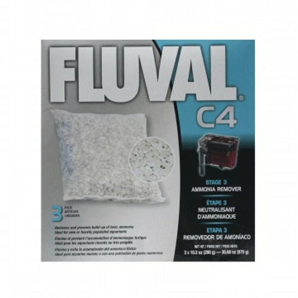 Fluval C4 Ammonia Remover 3 pk Filter Media - Walmart.com