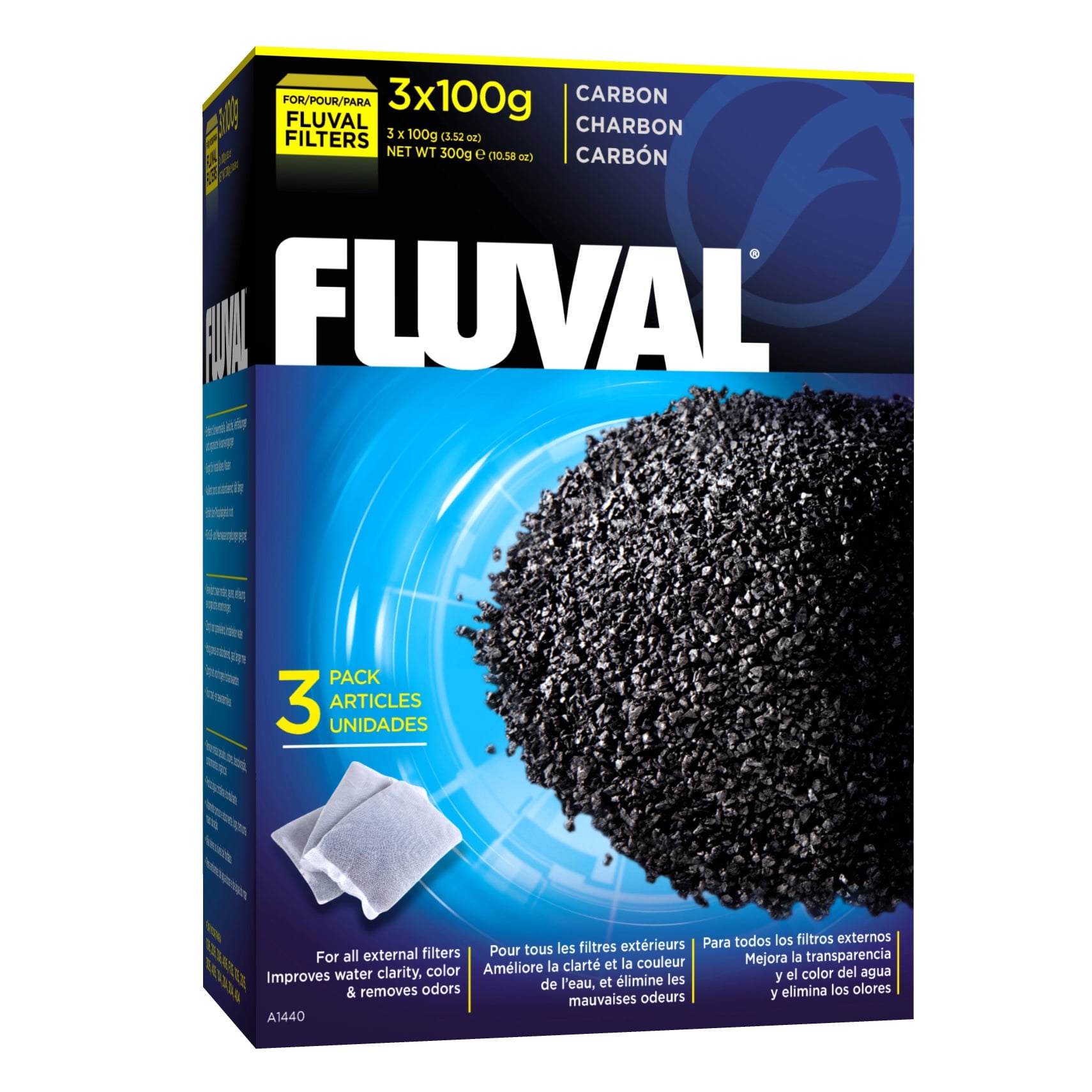 Fluval Carbon Nylon Bags, 100 grams, 3 Pack - Walmart.com