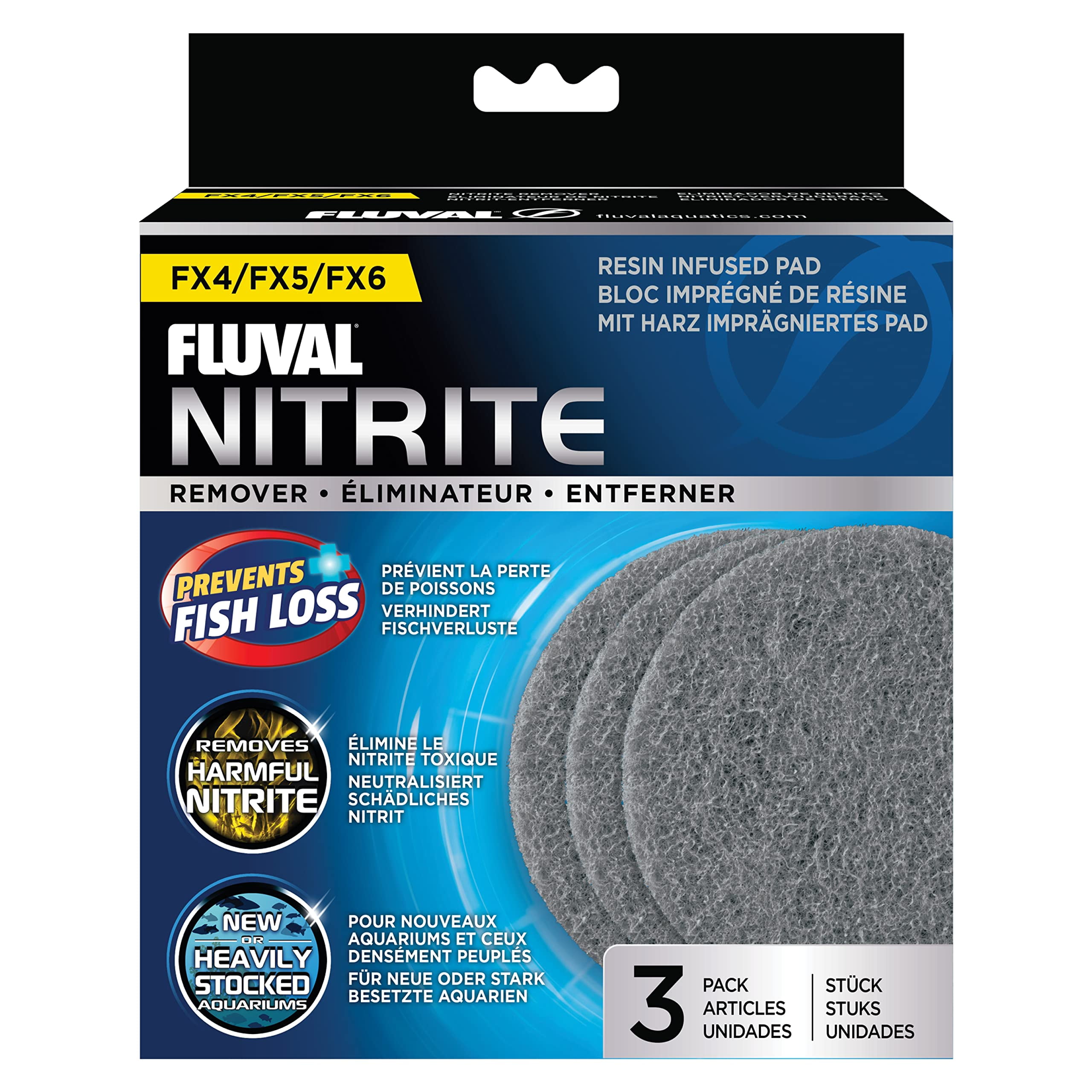 Fluval FX4/FX6 Nitrite Remover Pad, Replacement Aquarium Filter Media ...