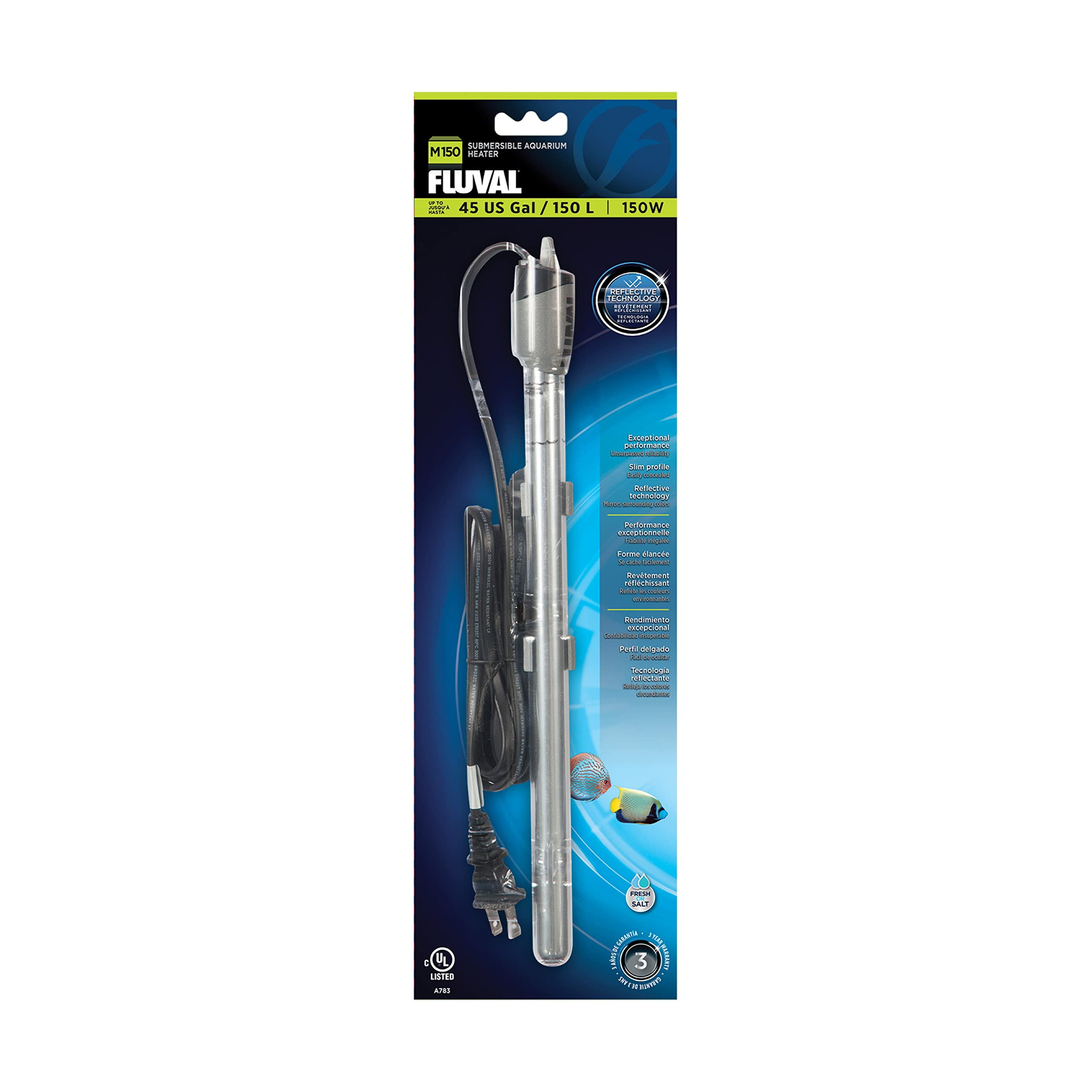 Fluval M 150-Watt Submersible Aquarium Heater SMR- Reliable, Compact ...