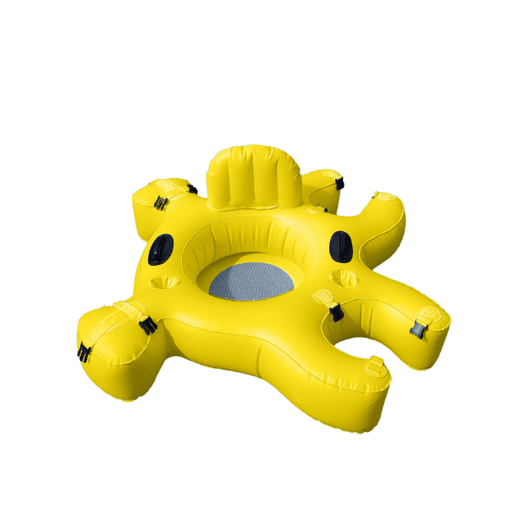 Fluzzle Tube Connectable Lounger Float with Mesh Bottom, Yellow ...