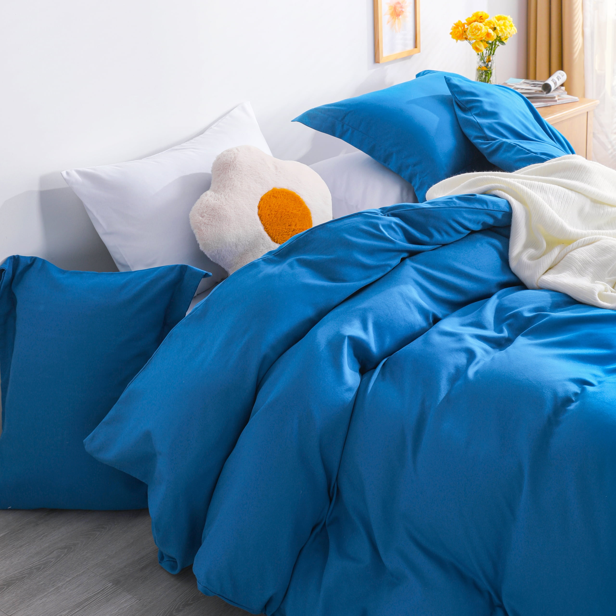 Flxxie 1800 Collection Double Brushed Microfiber Duvet Cover and Sham ...