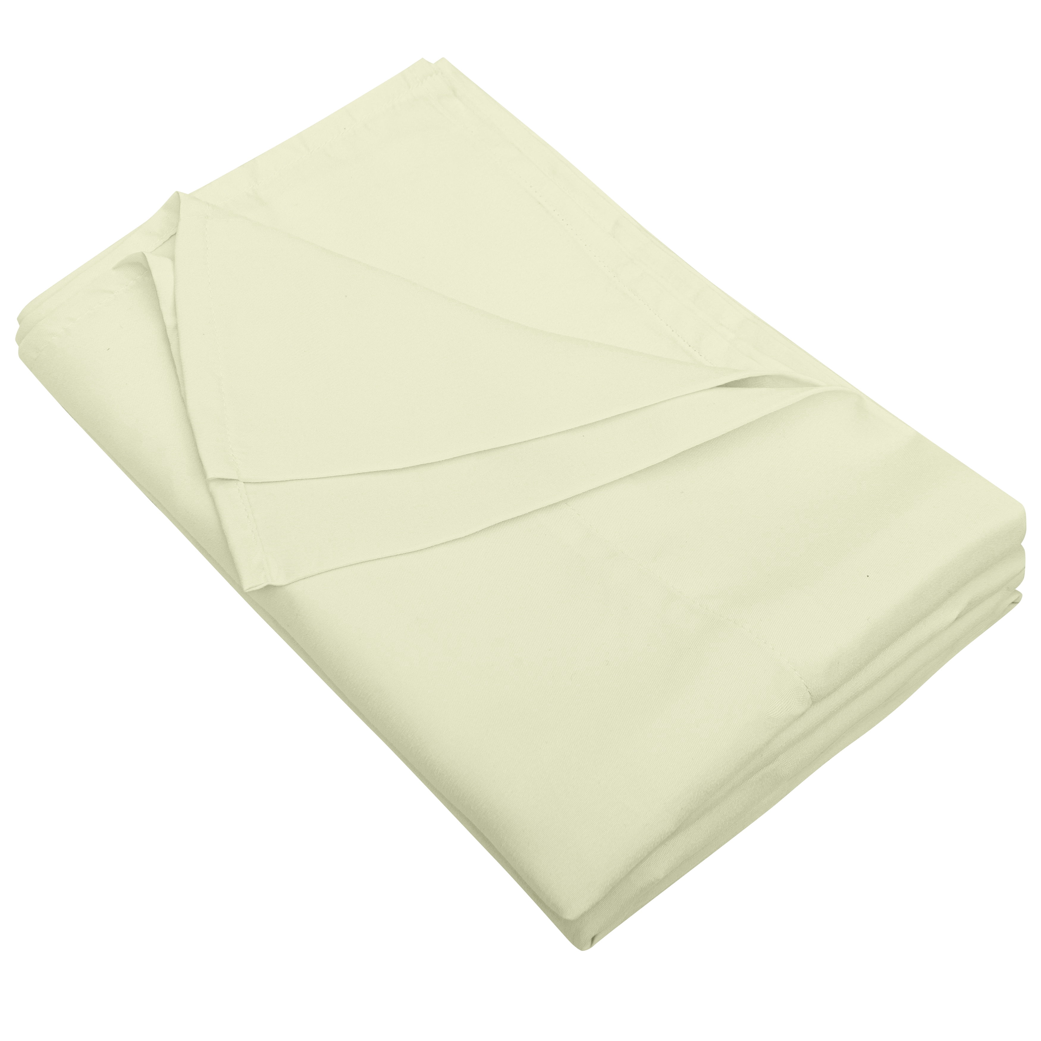 flxxie 1800 Count Soft Brushed Microfiber Flat Sheet, Ivory, Full, 81 ...
