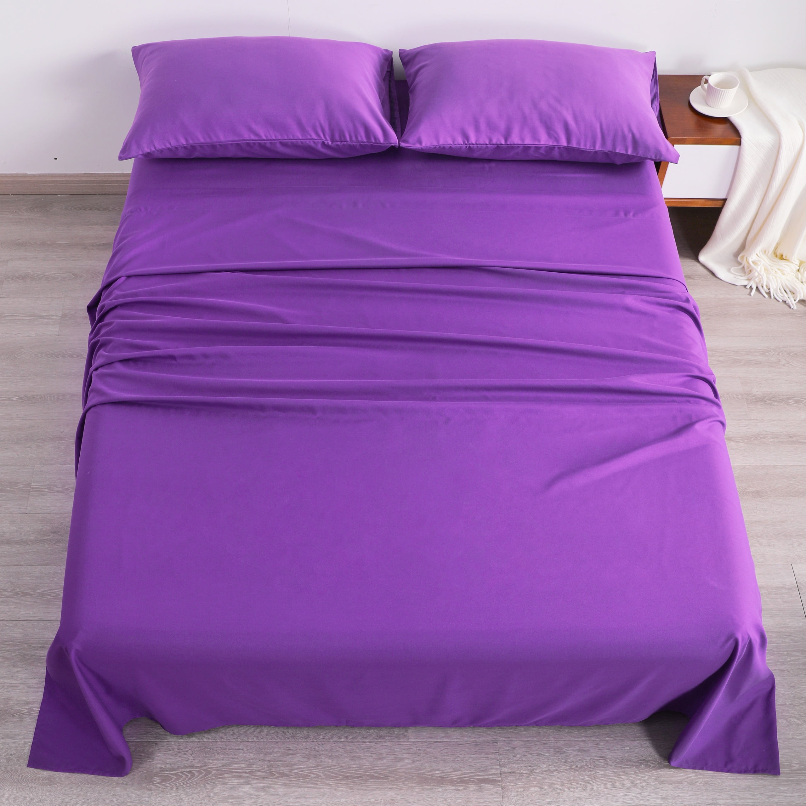 Flxxie 1800 Thread Count Microfiber Sheet Set, Super Soft Bed Sheets ...