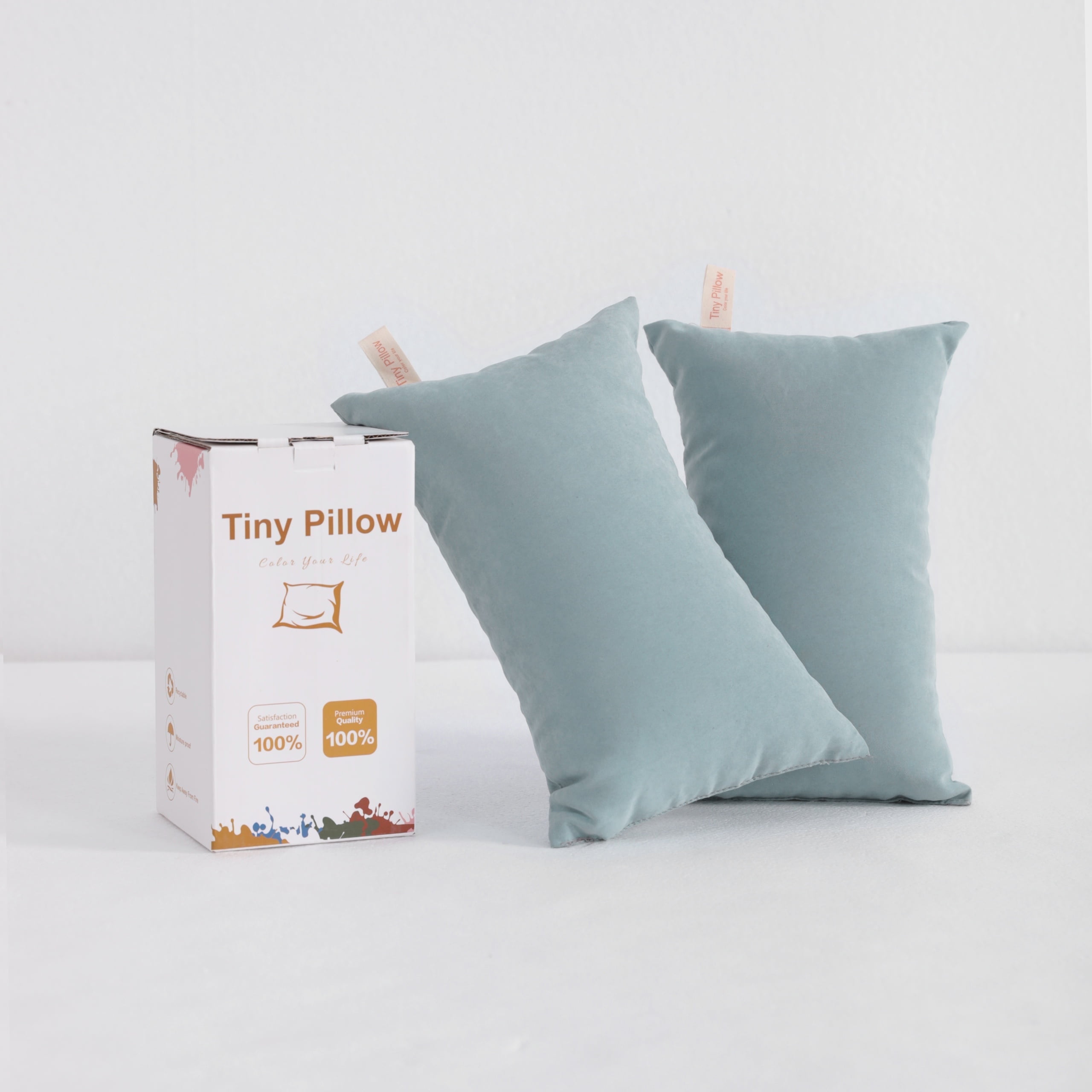 Flxxie 2 Pack Microfiber Tiny Pillows, Ultra Soft Machine Washable Mini ...
