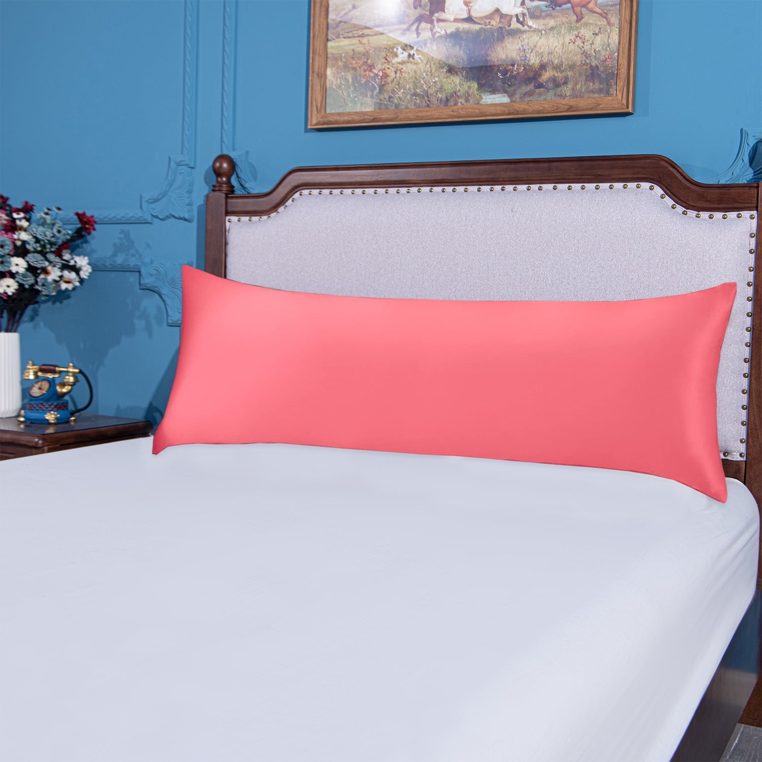 Flxxie 2 Pack Satin Body Pillowcase, Silky Cooling Body Pillow Cover ...