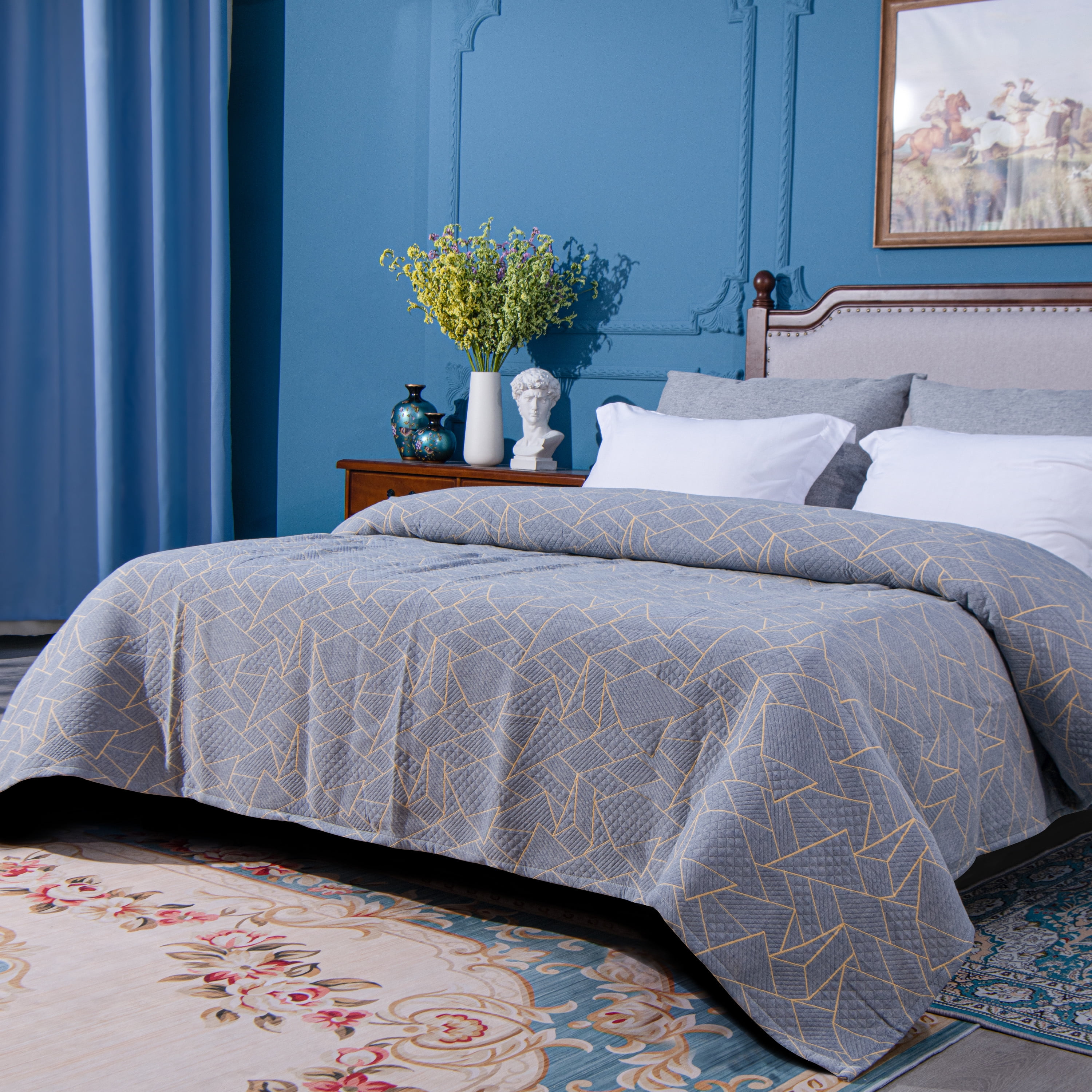 Flxxie 3 Layers Cotton Muslin Bed Blanket, Ultra Soft Breathable for ...