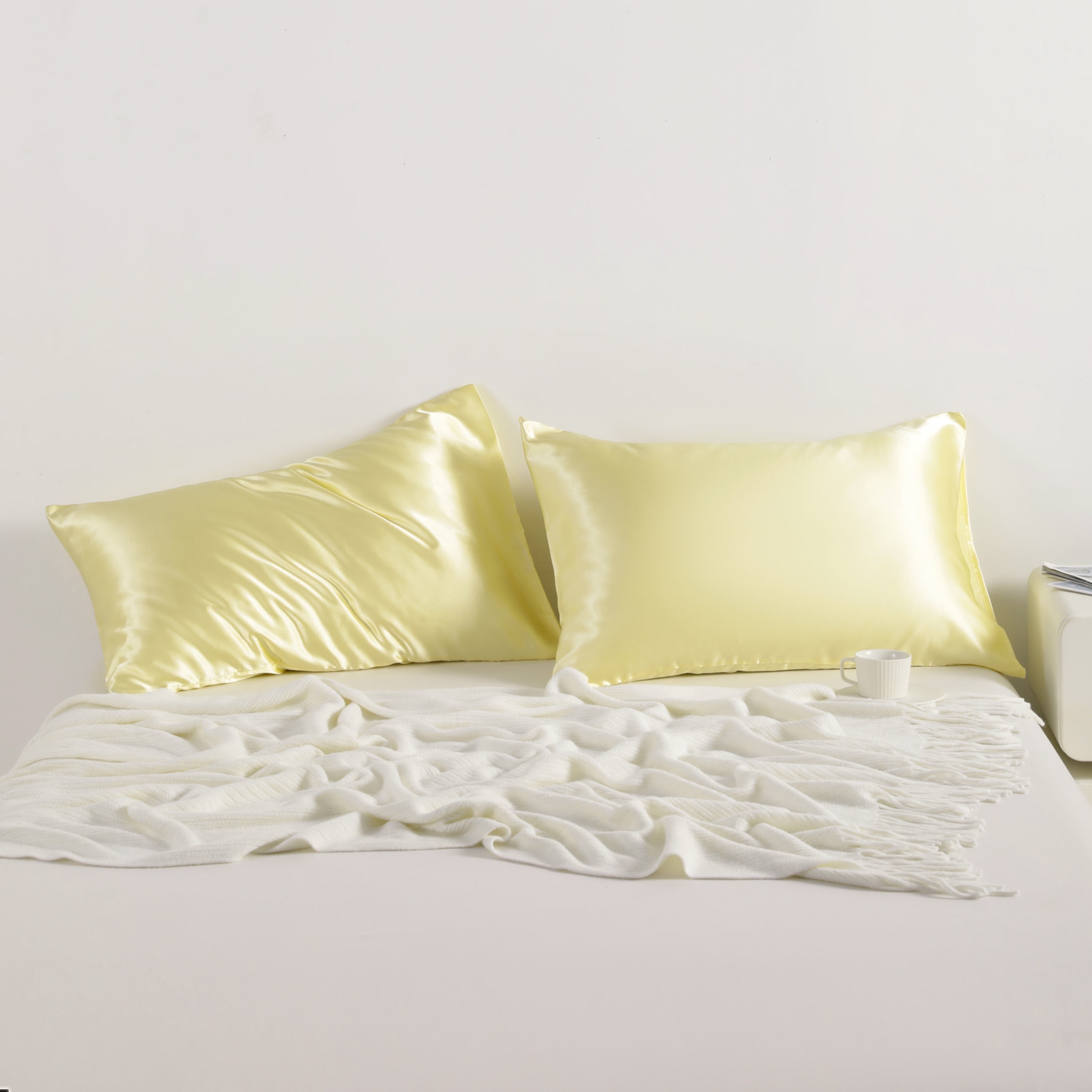 Flxxie Silky Satin Pillowcase Set of 2 Envelope Closure, Queen, 20" x ...