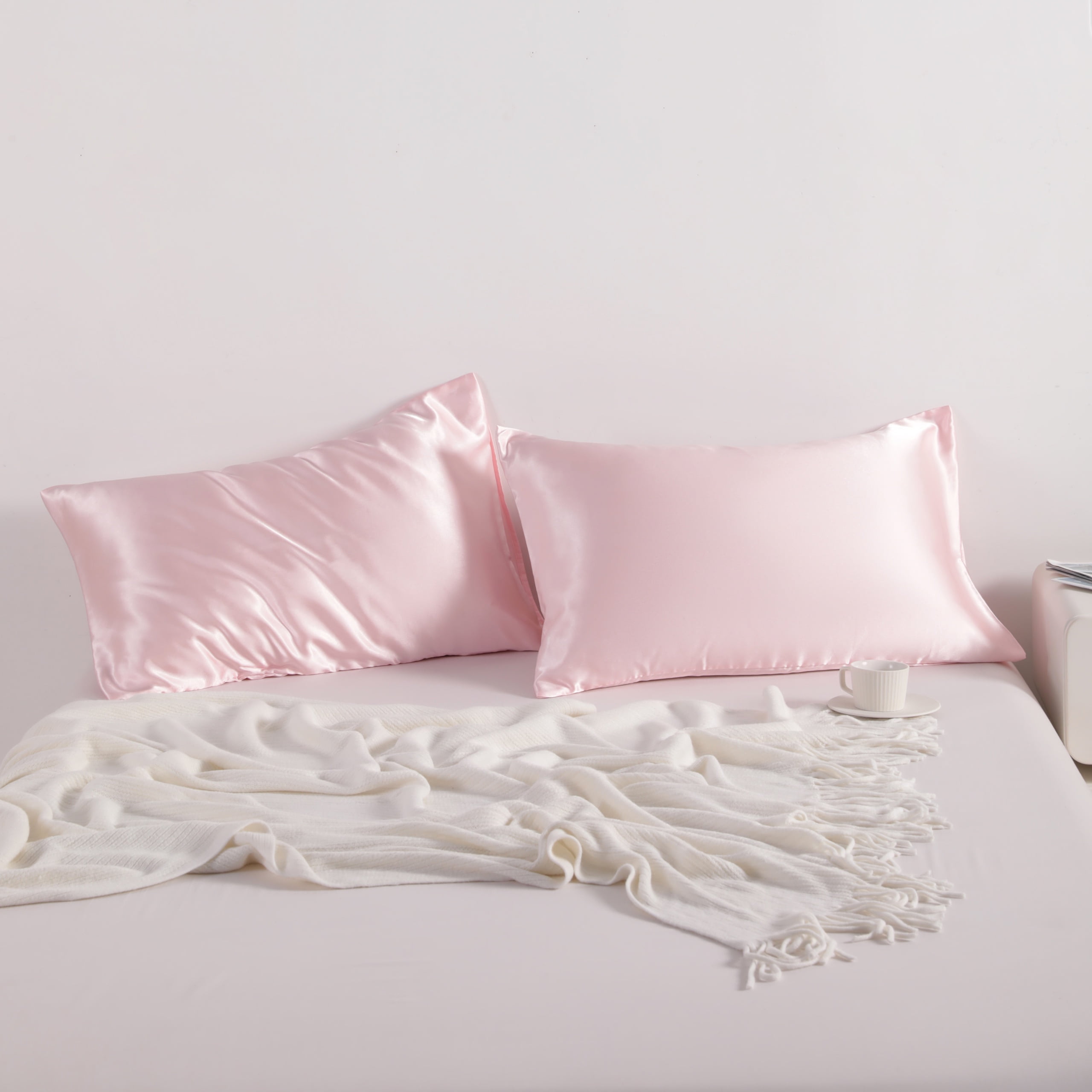 Flxxie Silky Satin Pillowcase Set of 2 Envelope Closure, Standard, 20 ...