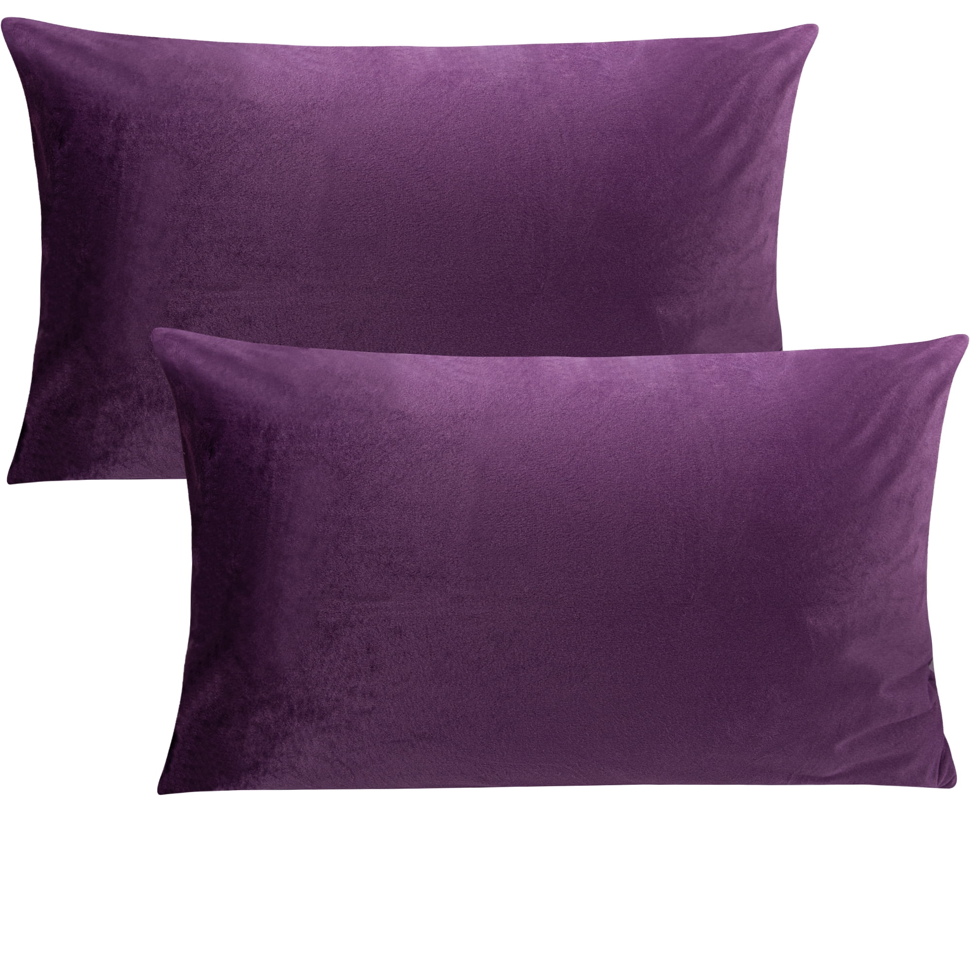 Flxxie Ultra Fluffy Soft Velvet Pillowcase with Zipper Set of 2, King ...