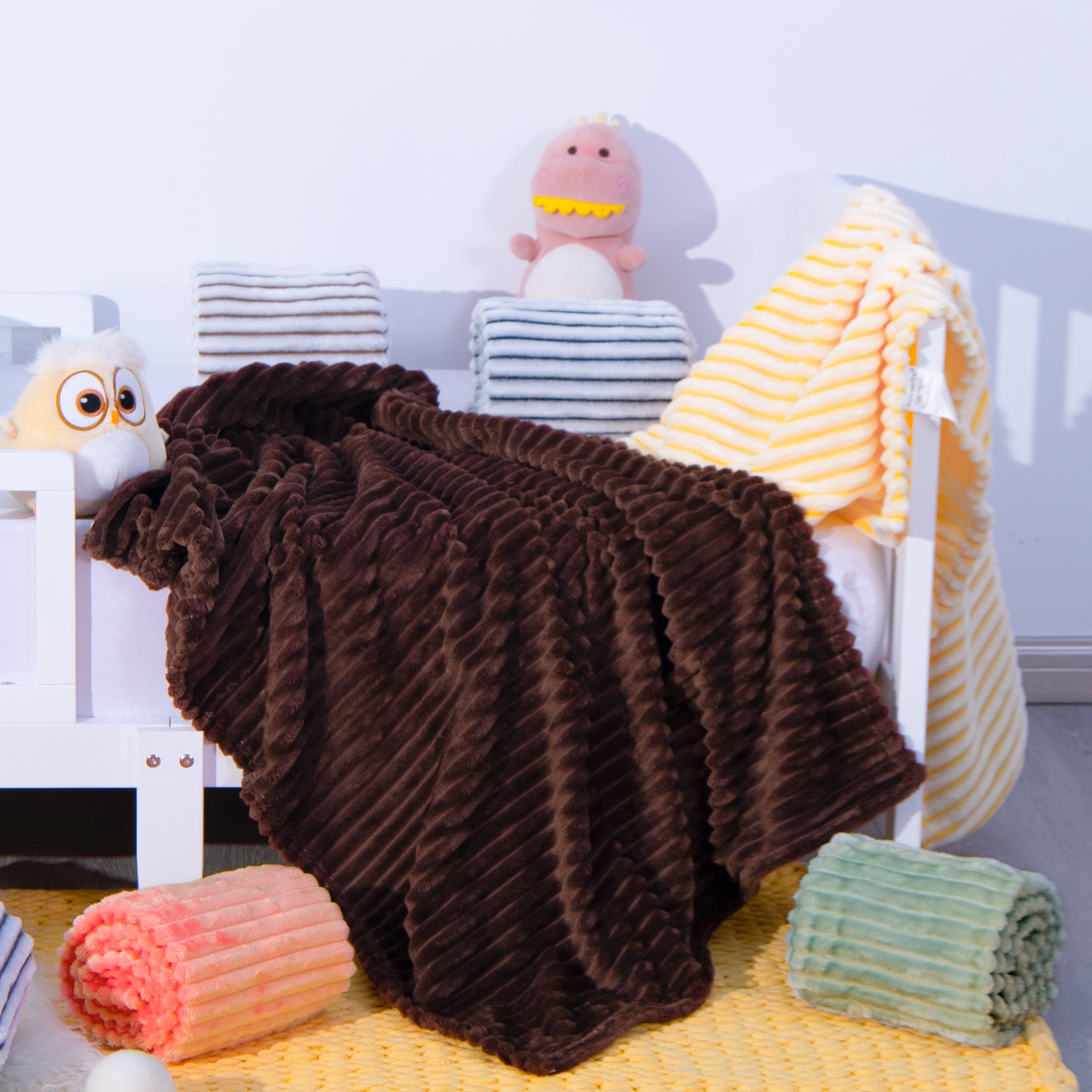 Flxxie Ultra Soft Fluffy Flannel Fuzzy Toddler Blanket, Baby Plush ...