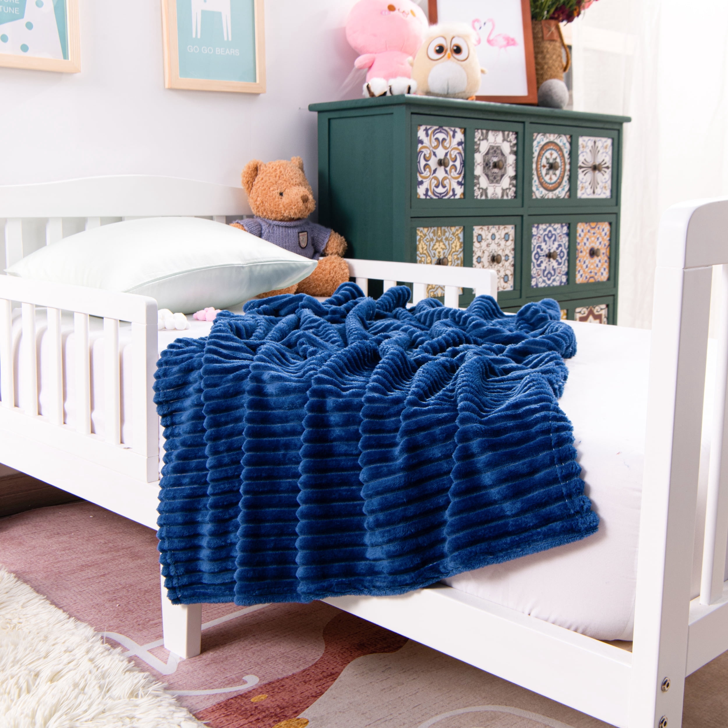 Flxxie Ultra Soft Fluffy Flannel Fuzzy Toddler Blanket, Baby Plush ...