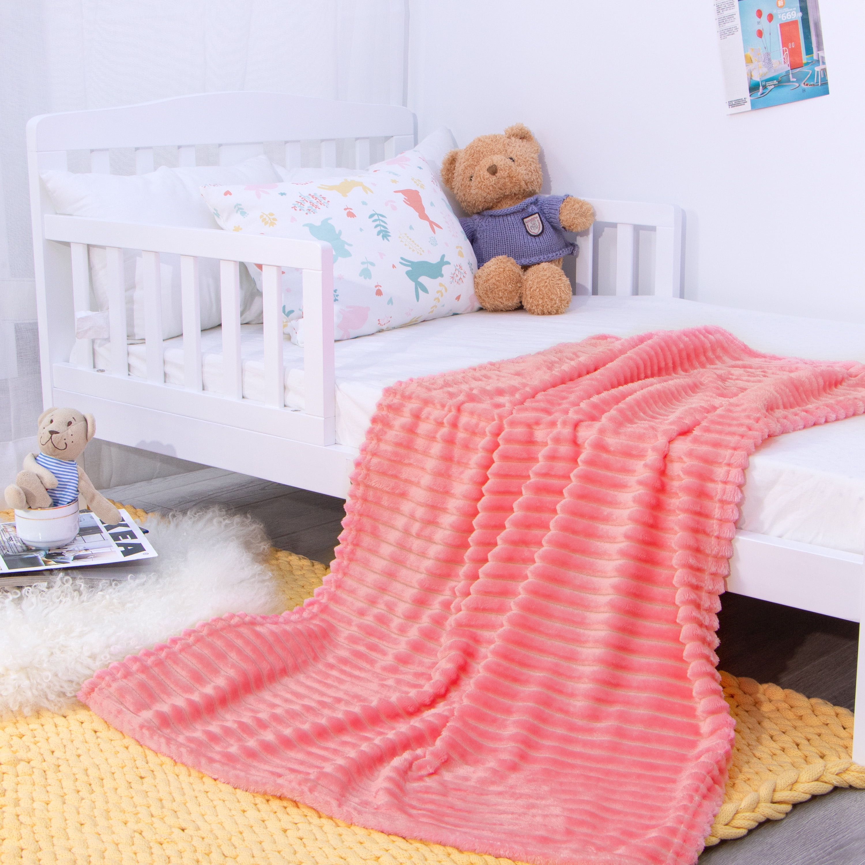 Flxxie Ultra Soft Warm Cozy Flannel Fluffy Fuzzy Toddler Blanket ...