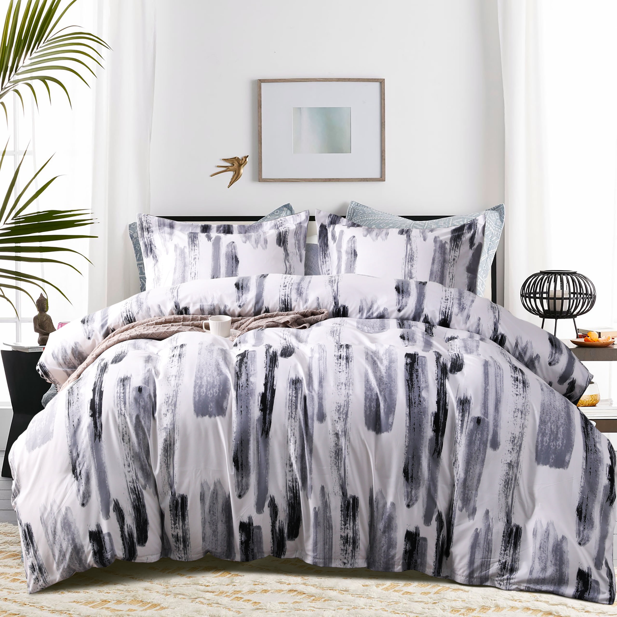 Flxxie Ultra Soft and Breathable Microfiber Duvet Cover Set with Hidden ...
