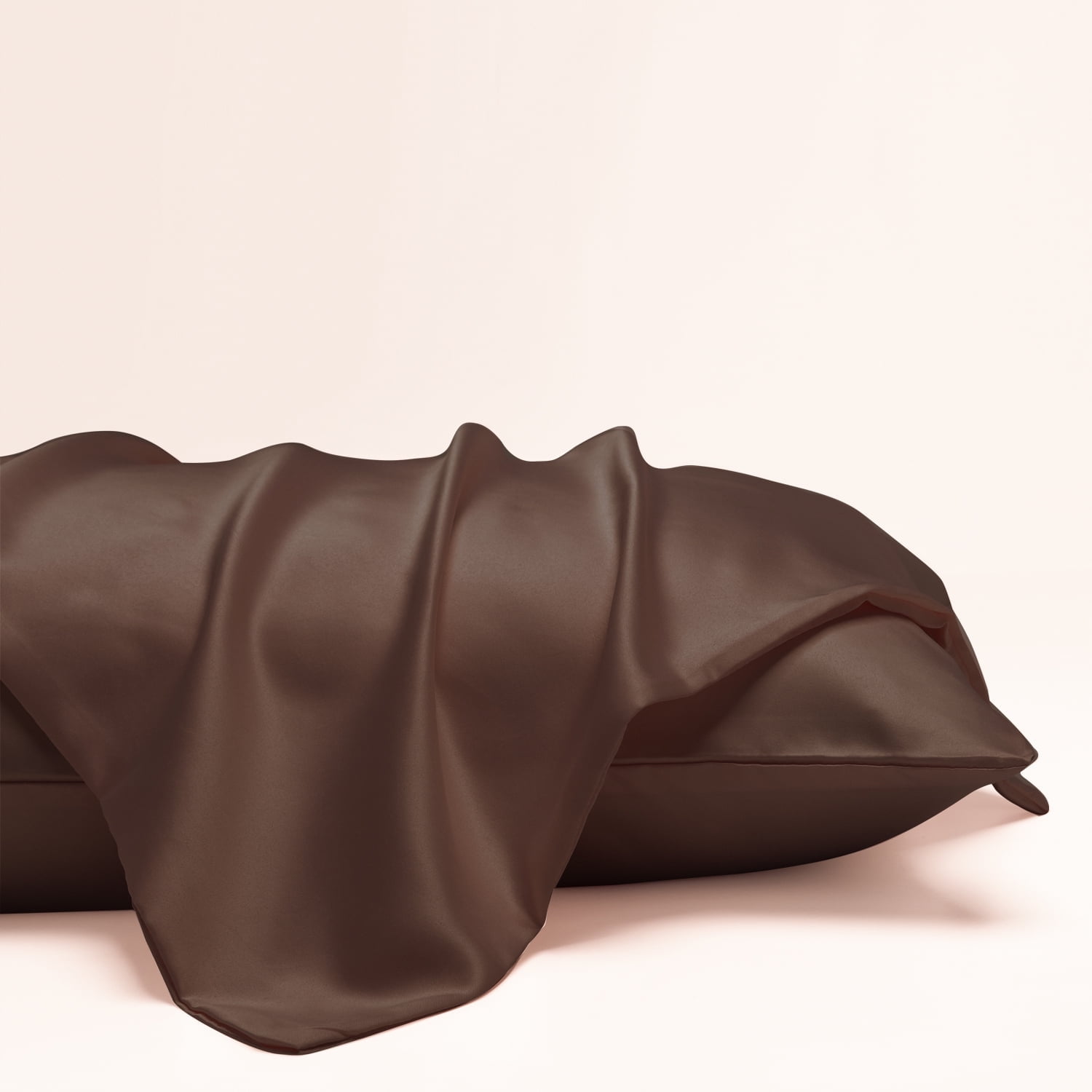 Flxxie Zipper Satin Pillowcase Set of 2, 20" x 30", Chocolate - Walmart.com