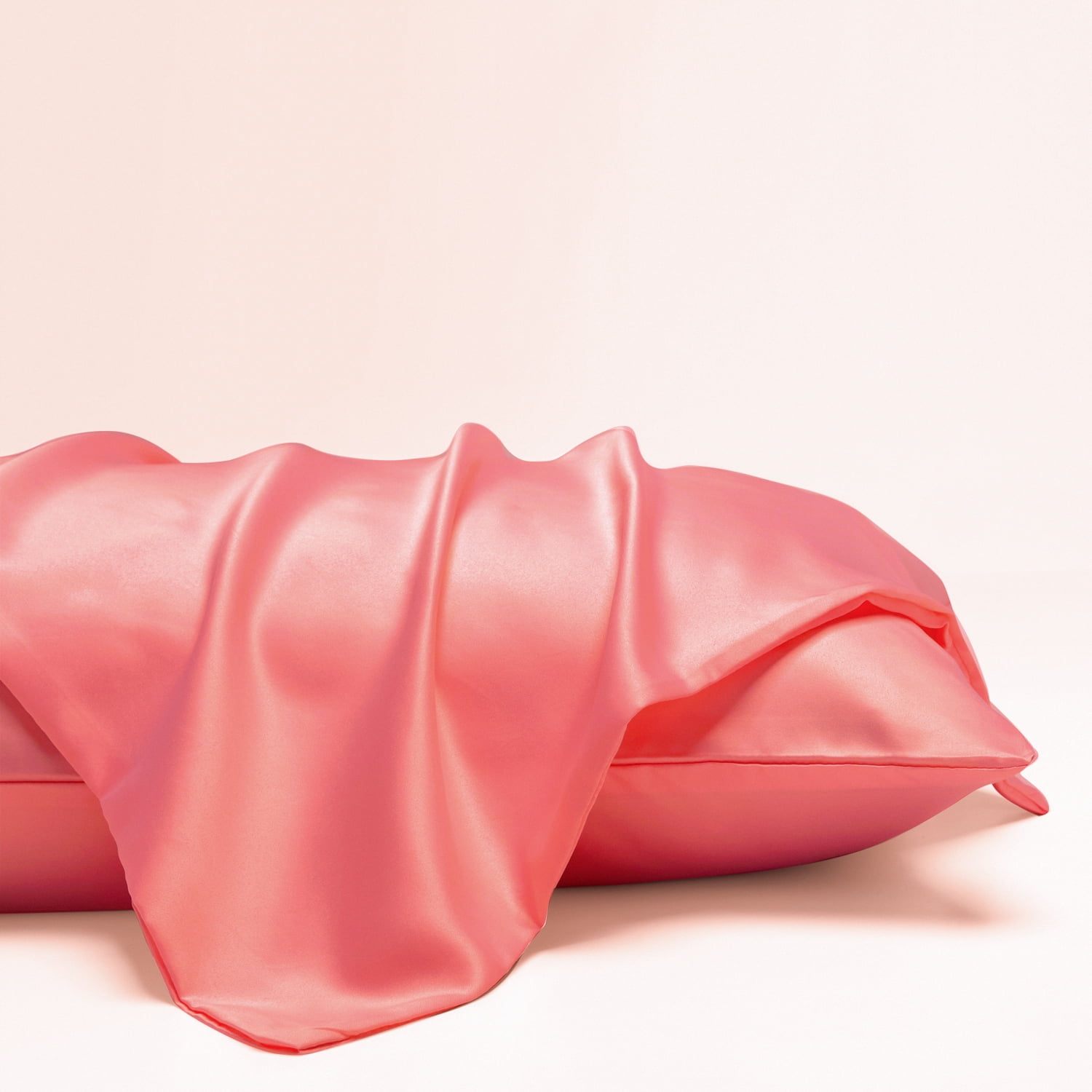 Flxxie Zipper Satin Pillowcase Set of 2, 20" x 36", Coral Pink ...