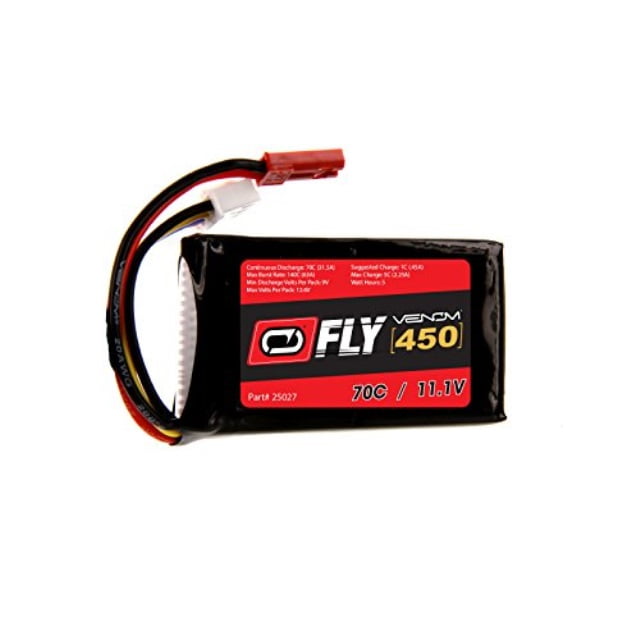 Fly 70C 3S 450mAh 11.1V LiPo Battery JST Plug Venom - Walmart.com