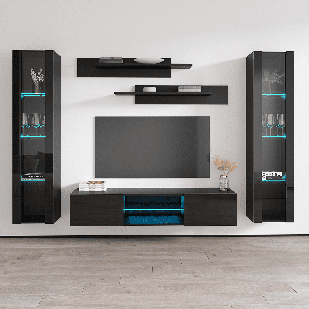 Fly AB2 Minimalist Living Room Media Cabinet, 33TV Wall Mounted ...