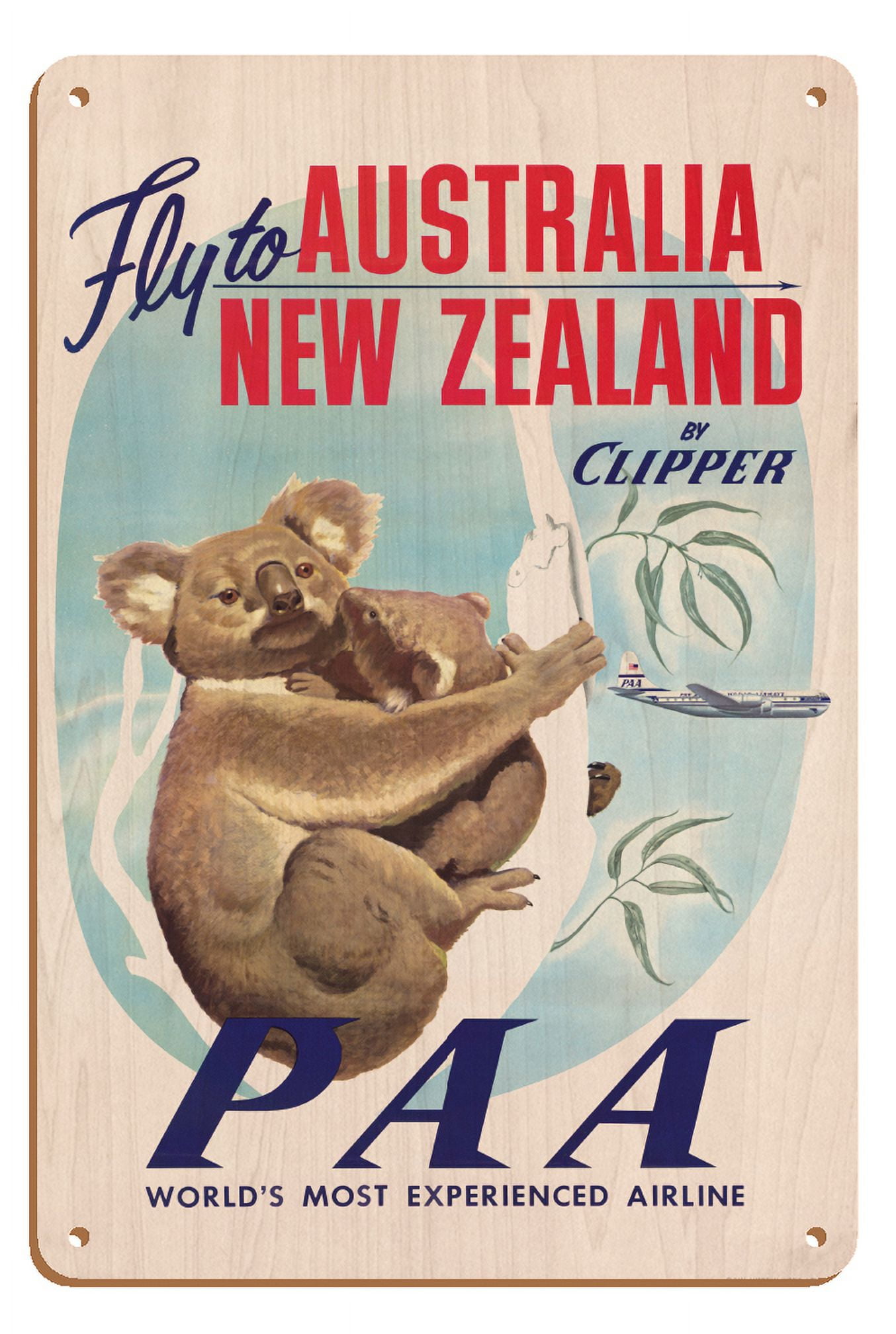 Fly to Australia New Zealand by Clipper - Koala Bears - Vintage Airline ...