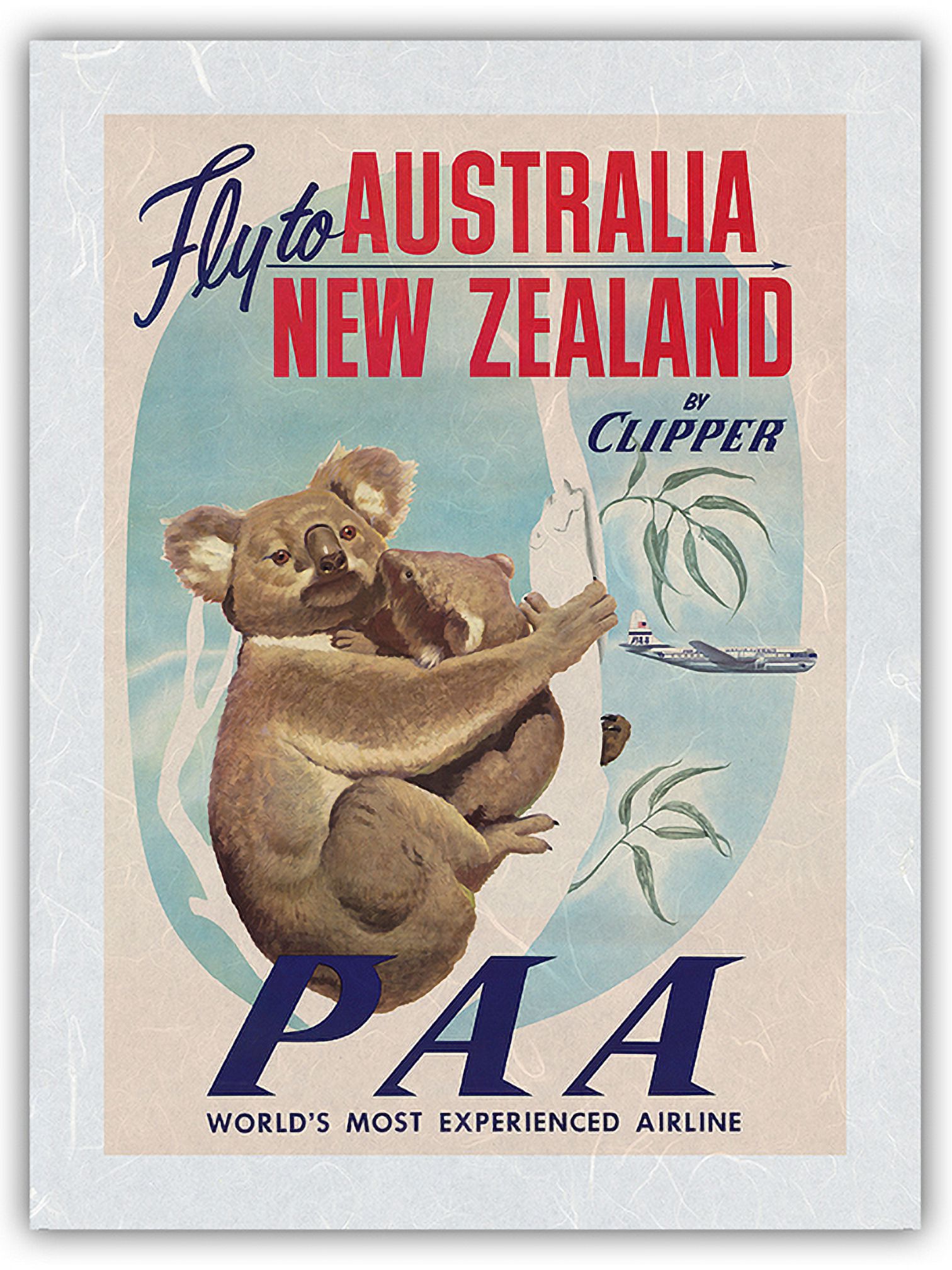 Fly to Australia New Zealand by Clipper - Koala Bears - Pan American ...