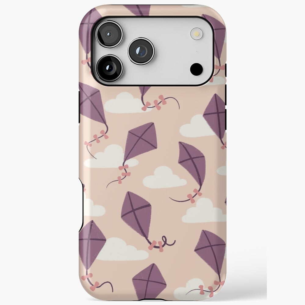 Fly Away Little One Kites in Purple Illustration iPhone Case 17 16 15 ...