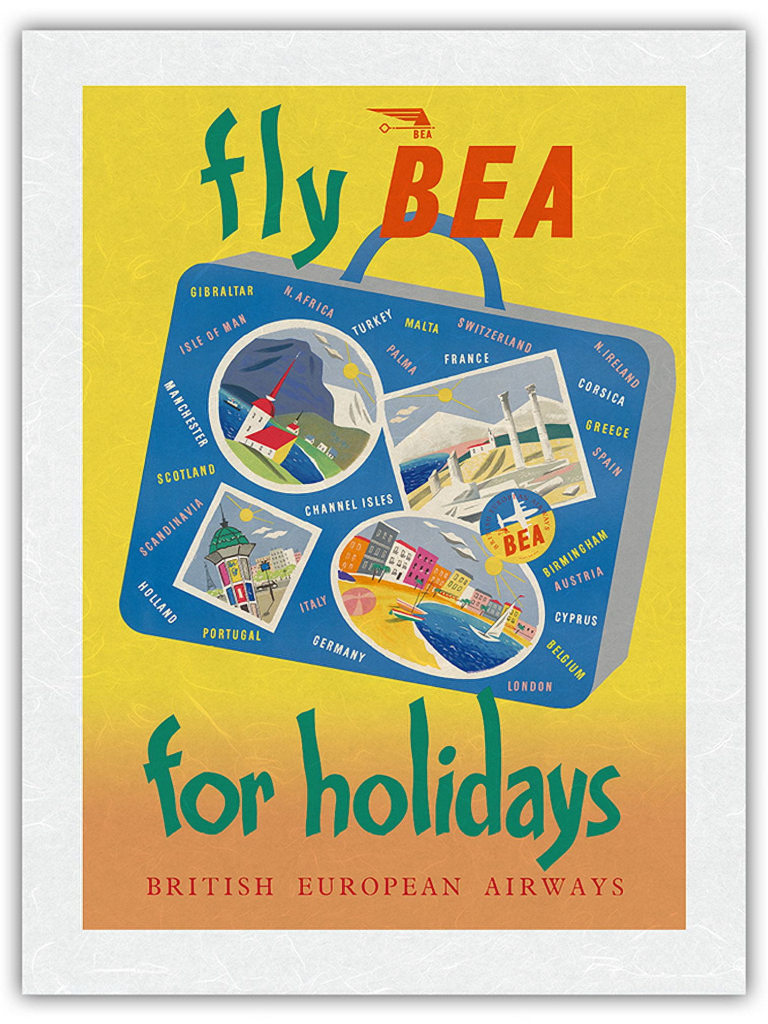 Fly BEA for Holidays - British European Airways - Vintage Airline ...
