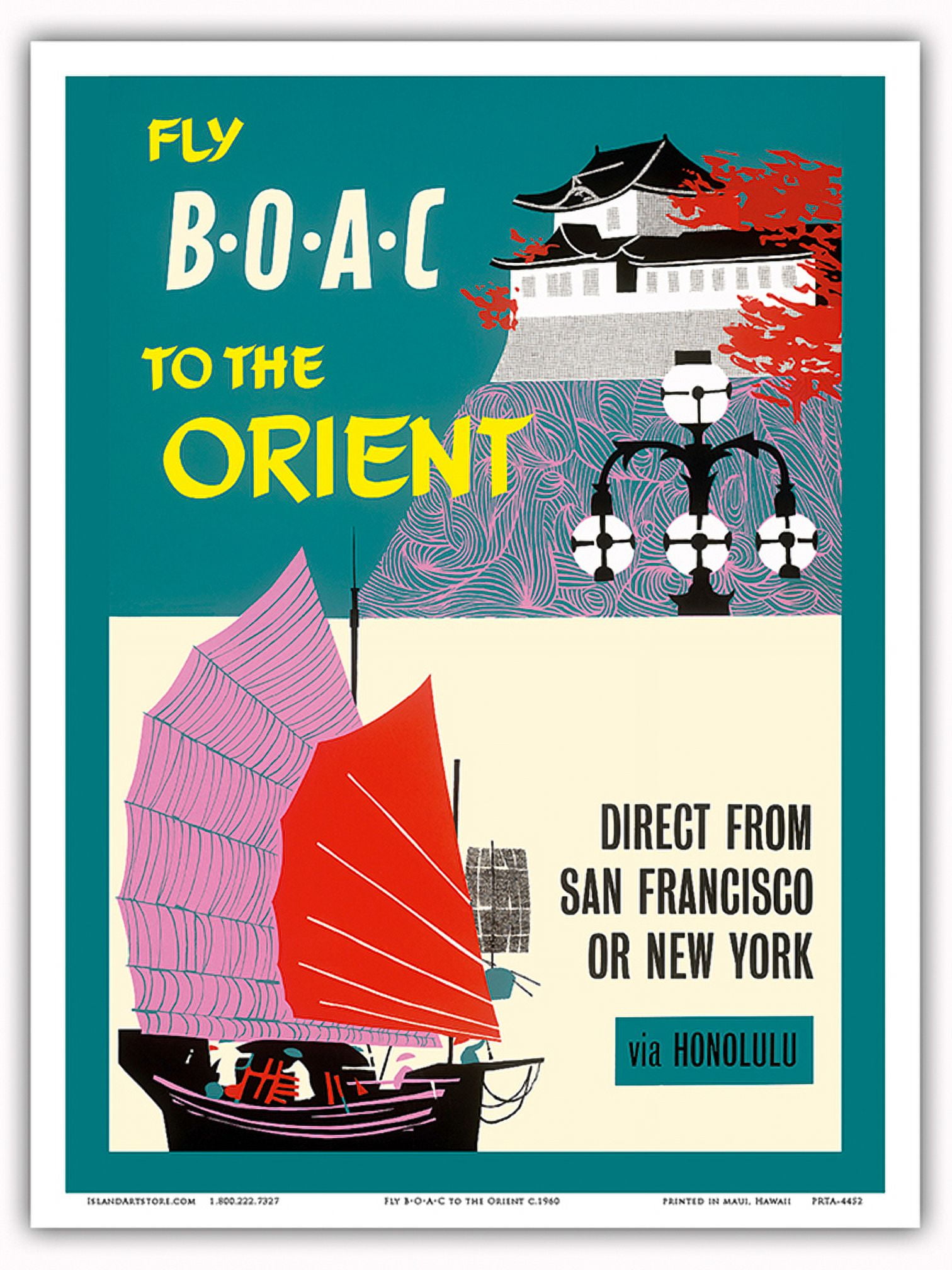 Fly BOAC to the Orient - Direct from San Francisco or New York via ...