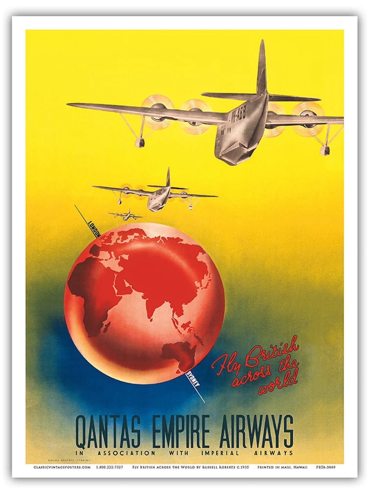 Fly British across the World - London to Sydney - Qantas Empire Airways ...