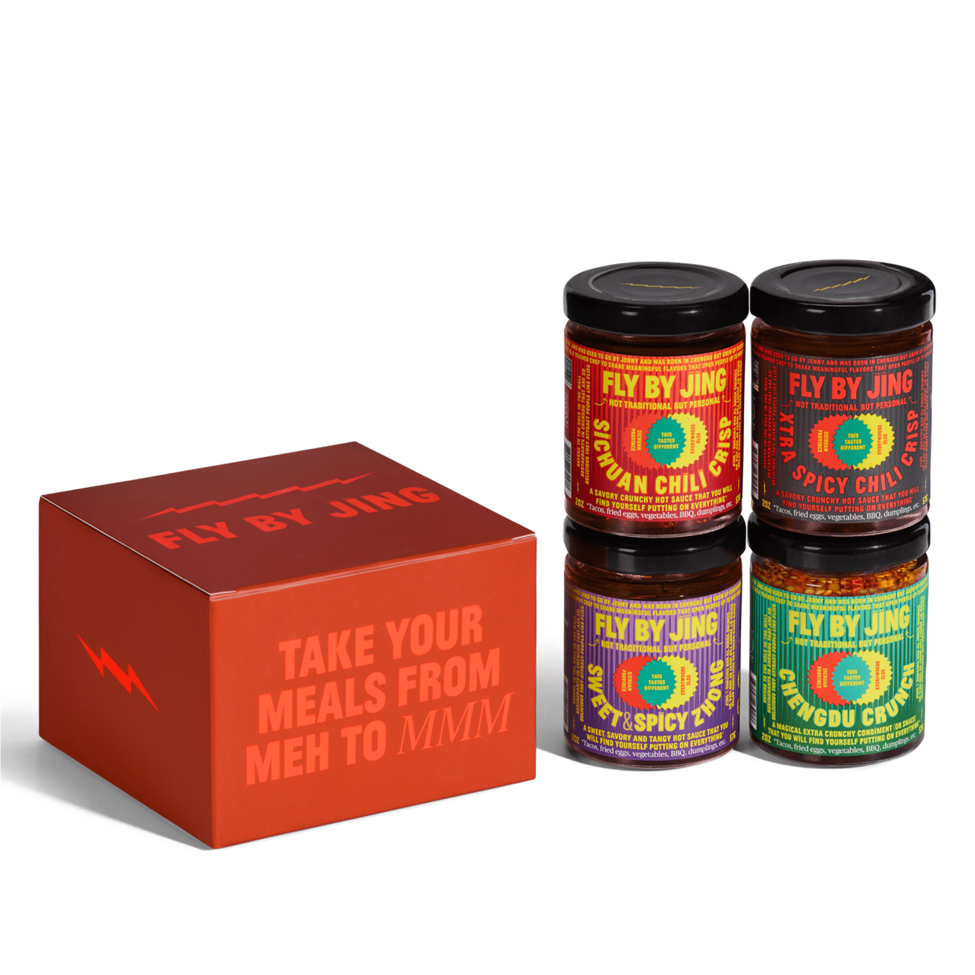 Fly By Jing Chili Crisp Sauce Mini Sampler Set, 4 Vegan Hot Sauces in ...